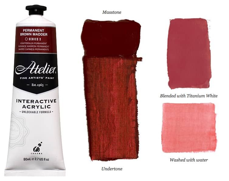 Chroma Atelier Interactive Artists Acrylic Permanent Brown Madder 80 ml | Jerry's Artarama