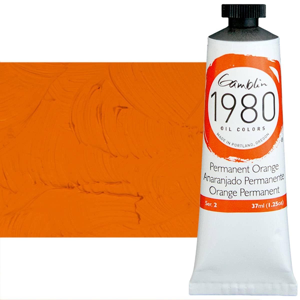 Gamblin 1980 Oil Colors - Permanent Orange, 37ml Tube | Jerry's Artarama