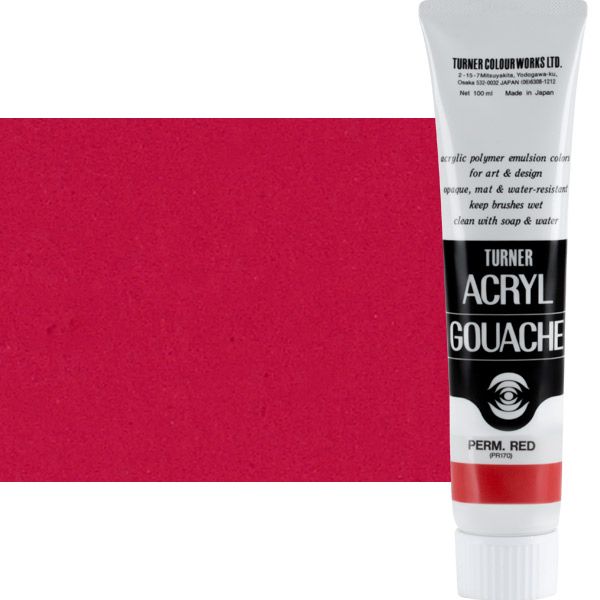 Turner Artist Acryl Gouache - Permanent Red, 100ml | Jerry's Artarama