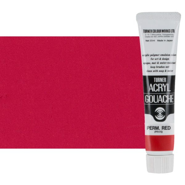 Turner Artist Acryl Gouache - Permanent Red, 20ml | Jerry's Artarama