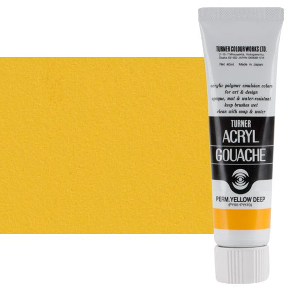 Turner Artist Acryl Gouache - Permanent Yellow Deep, 40ml | Jerry's ...