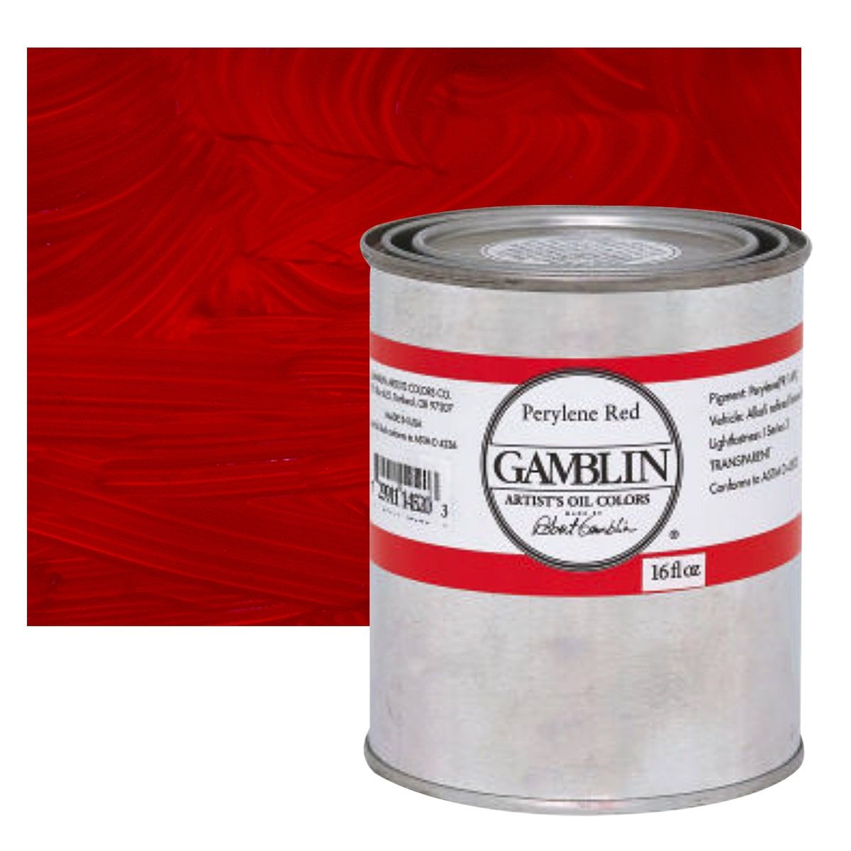 Gamblin Artists Oil - Perylene Red, 16oz Can | Jerry's Artarama