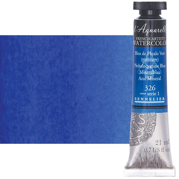 Sennelier l'Aquarelle Artists Watercolor - Phthalocyanine Blue, 21ml ...