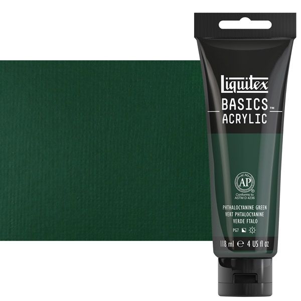 Liquitex Basics Acrylic Paint - Phthalocyanine Green, 4oz Tube | Jerry ...