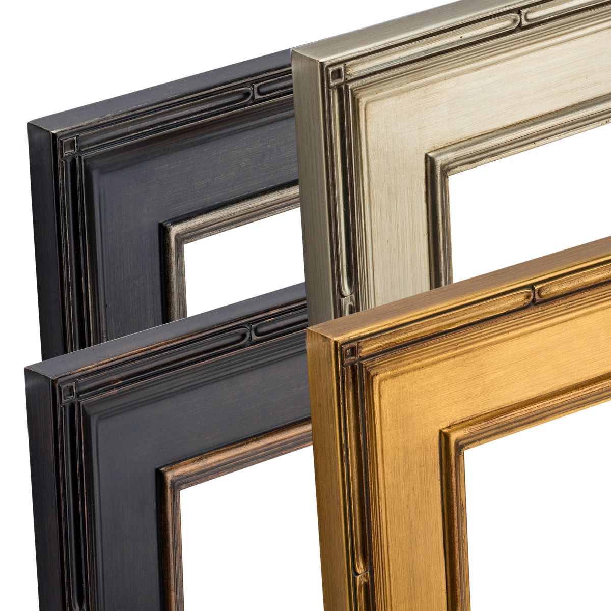 Museum Plein Aire Frame - Antique Black w/ Gold Liner, 12" x 12 ...