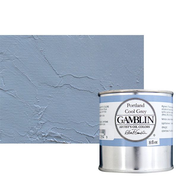 Gamblin Artists Oil - Portland Cool Grey, 8oz Can | Jerry's Artarama