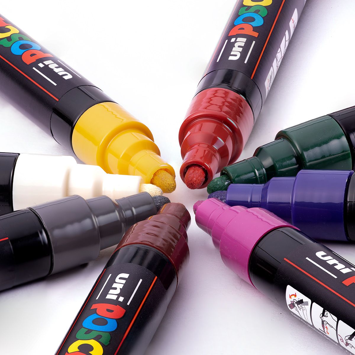 Posca Markers, Dark Colors Set of 8, Medium Tip | Jerry's Artarama