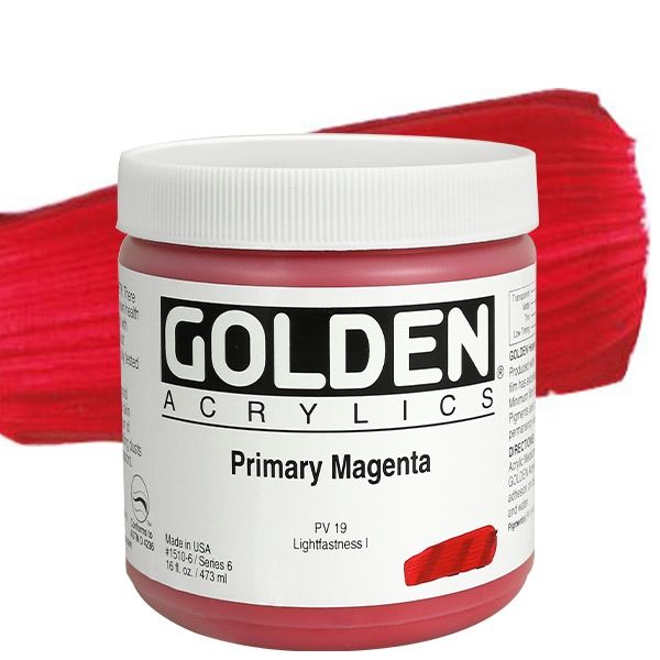 GOLDEN Heavy Body Acrylics - Primary Magenta, 16oz Jar | Jerry's Artarama