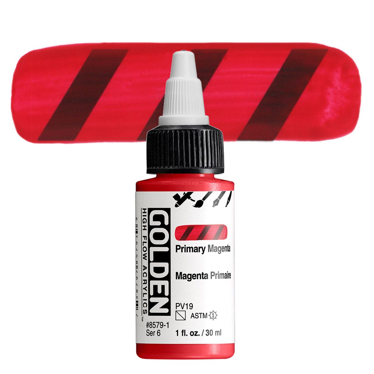 Golden High Flow Acrylic - Primary Magenta, 1oz Bottle | Jerry's Artarama
