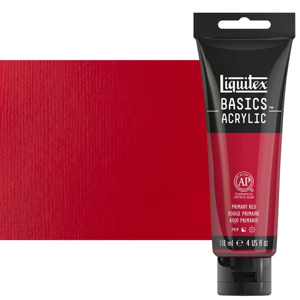 Liquitex Basics Acrylic Paint - Primary Red, 4oz Tube | Jerry's Artarama