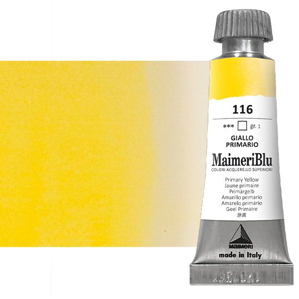 MaimeriBlu Watercolor - Primary Yellow, 12ml | Jerry's Artarama