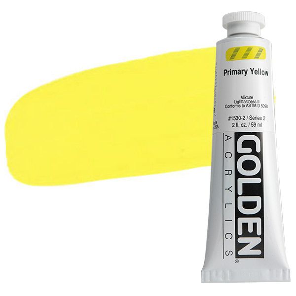 GOLDEN Heavy Body Acrylics - Primary Yellow, 2oz Tube | Jerry's Artarama