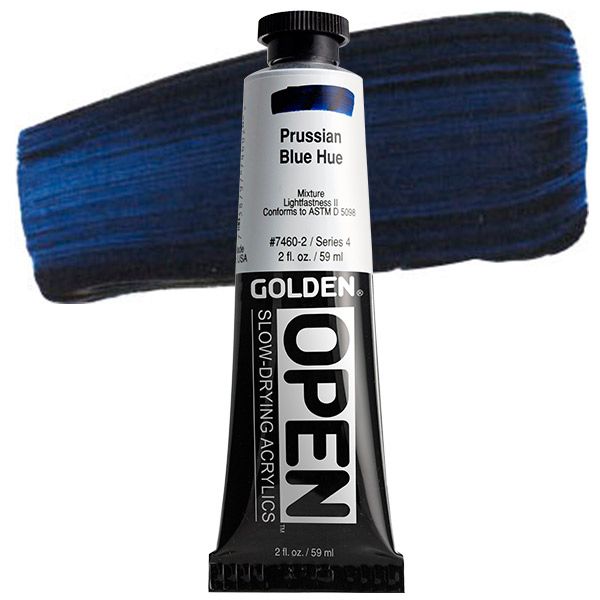 GOLDEN Open Acrylic Paints Prussian Blue Hue 2 oz | Jerry's Artarama