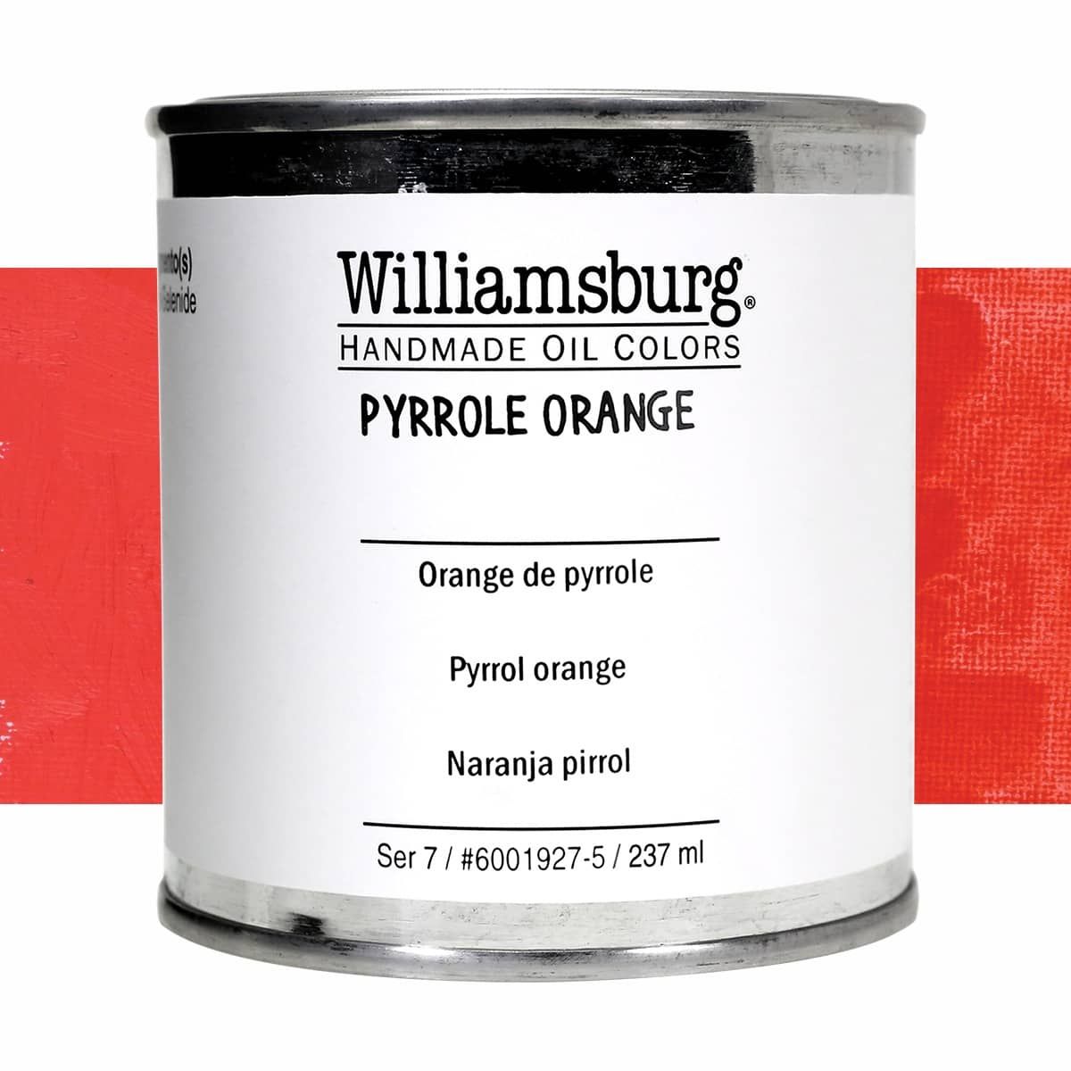 Williamsburg Handmade Oil Paint - Pyrrole Orange, 237ml Can | Jerry's Artarama