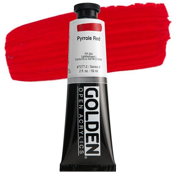 GOLDEN Open Acrylic Paints Pyrrole Red 2 oz | Jerry's Artarama