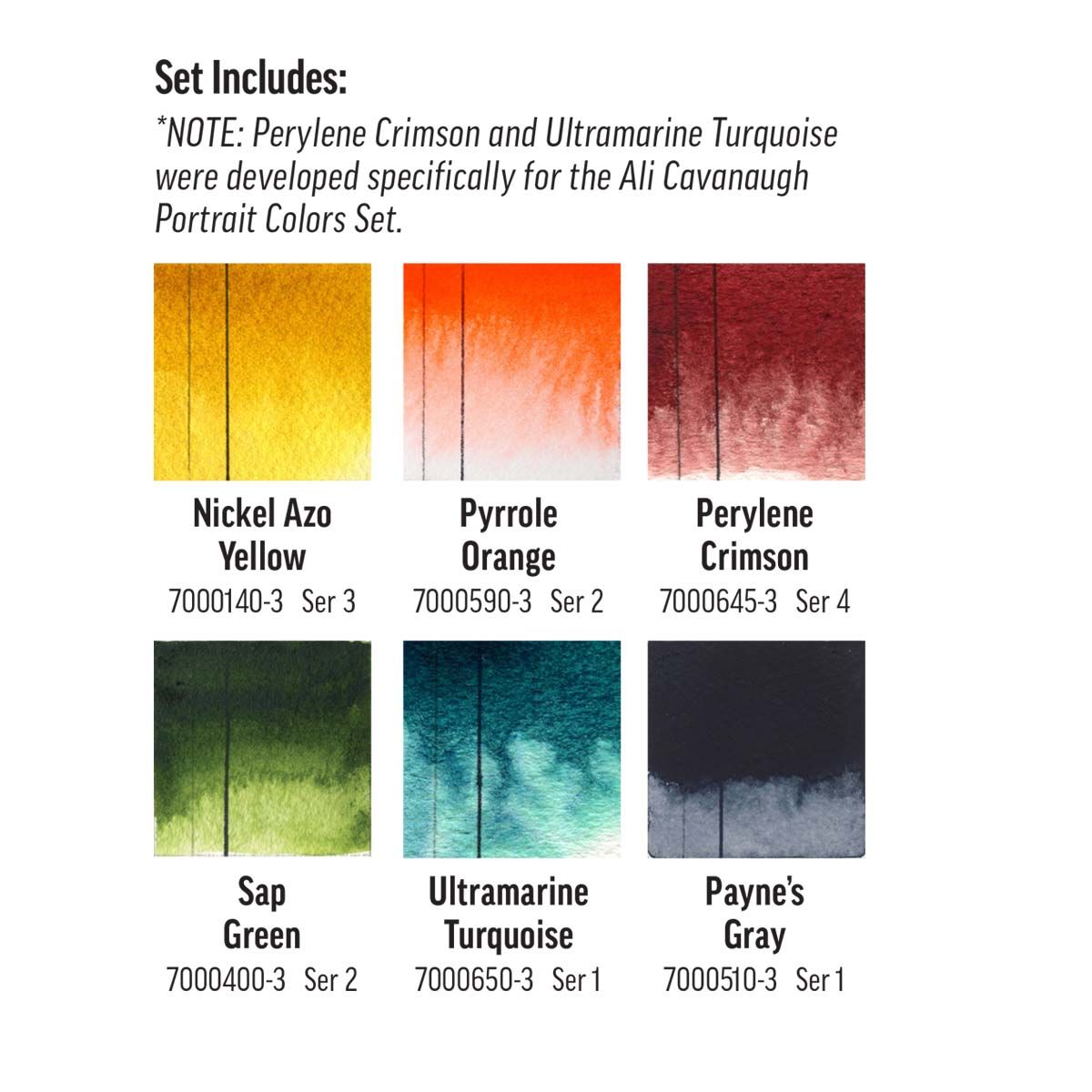 QoR Watercolor Ali Cavanaugh Portrait Colors Set of 6, 5ml Tubes ...