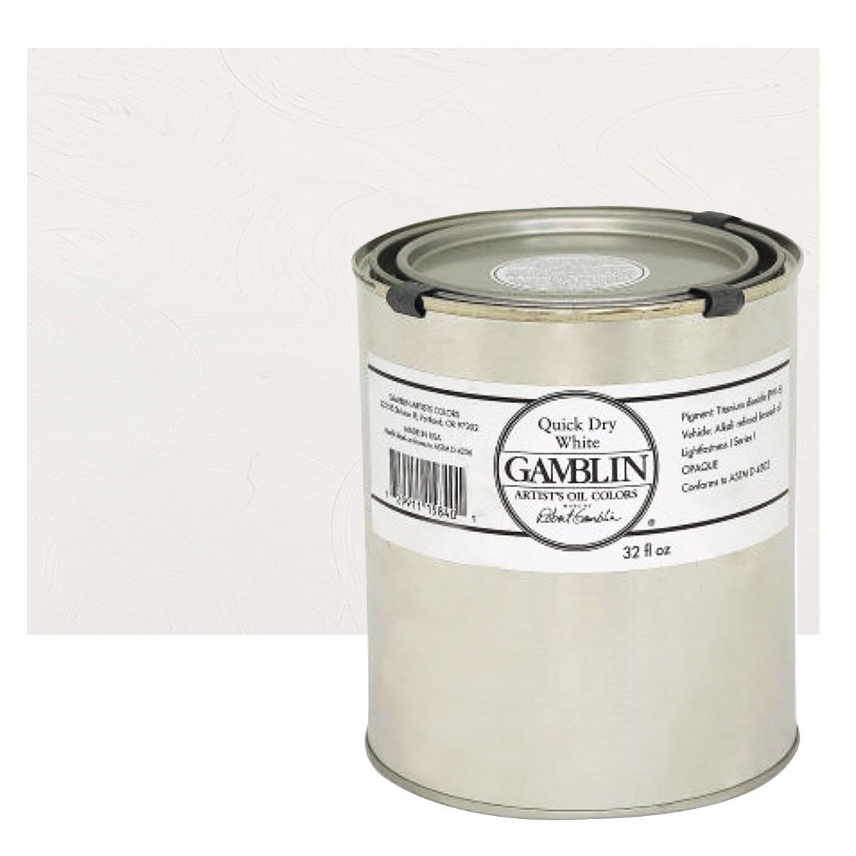 Gamblin Artists Oil - Fast Dry Titanium White, 32oz Can | Jerry's Artarama