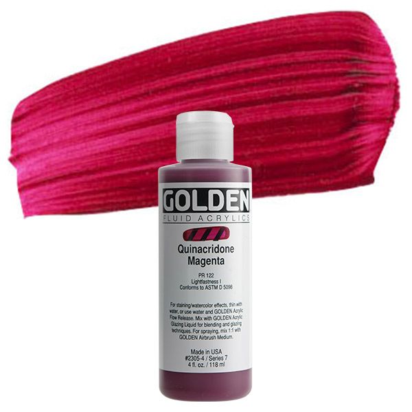 GOLDEN Fluid Acrylics Quinacridone Magenta 4 oz | Jerry's Artarama