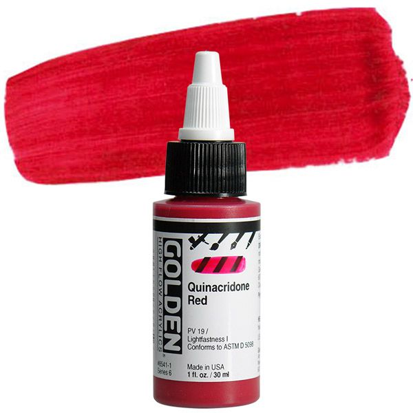 Quinacridone Red, 1oz, GOLDEN High Flow Acrylic | Jerry's Artarama