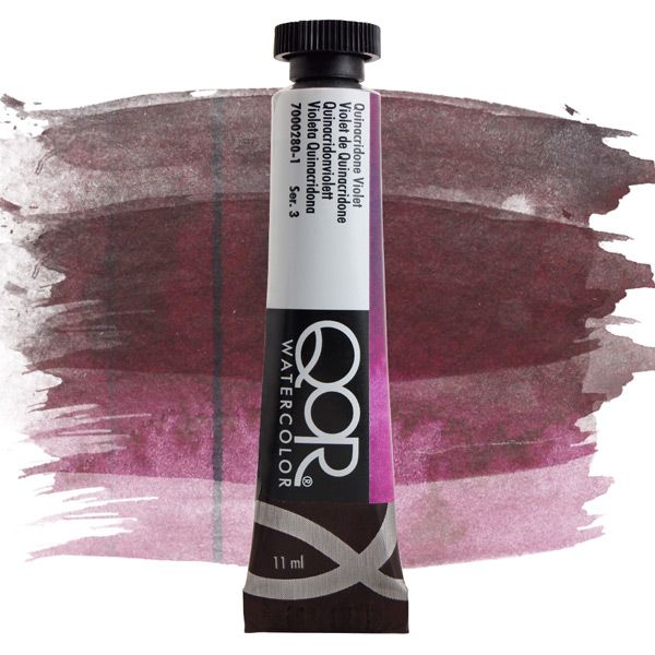QoR Watercolor Paint - Quinacridone Violet, 11ml Tube | Jerry's Artarama