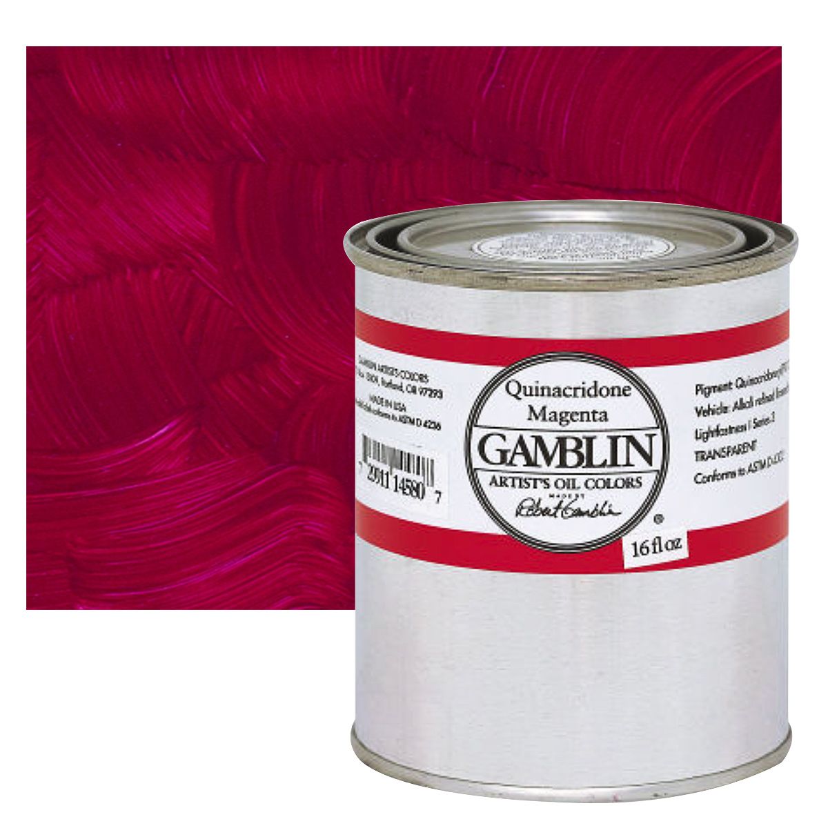 Gamblin Artists Oil - Quinacridone Magenta, 16oz Can | Jerry's Artarama
