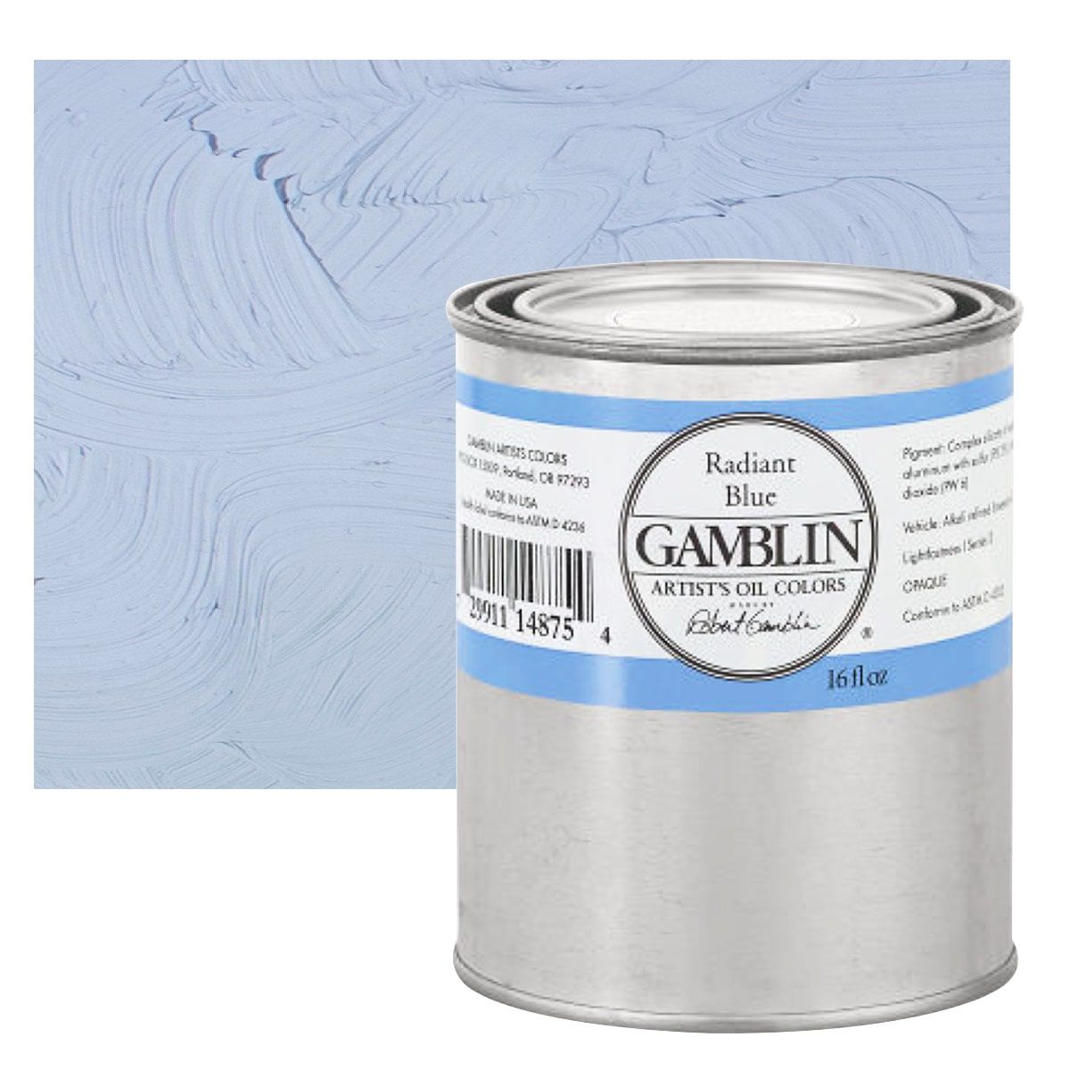 Gamblin Artists Oil - Radiant Blue, 16oz Can | Jerry's Artarama