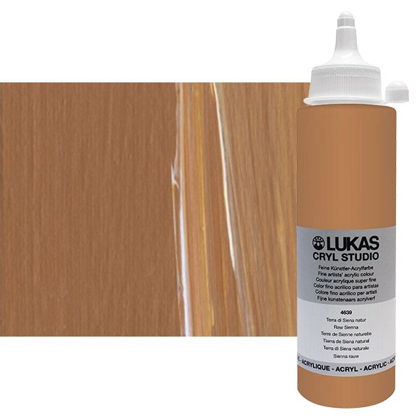 LUKAS CRYL Studio Acrylic - Raw Sienna, 250ml Bottle | Jerry's Artarama