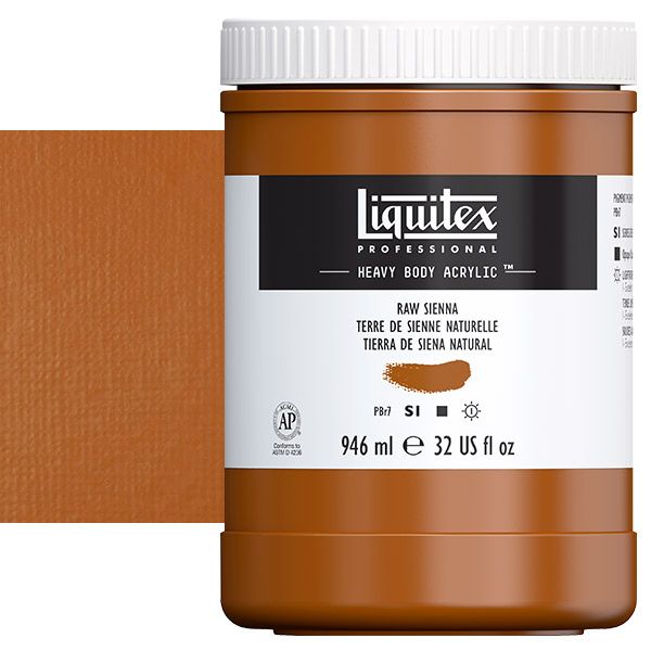 Liquitex Heavy Body Acrylic - Raw Sienna, 32oz Jar | Jerry's Artarama