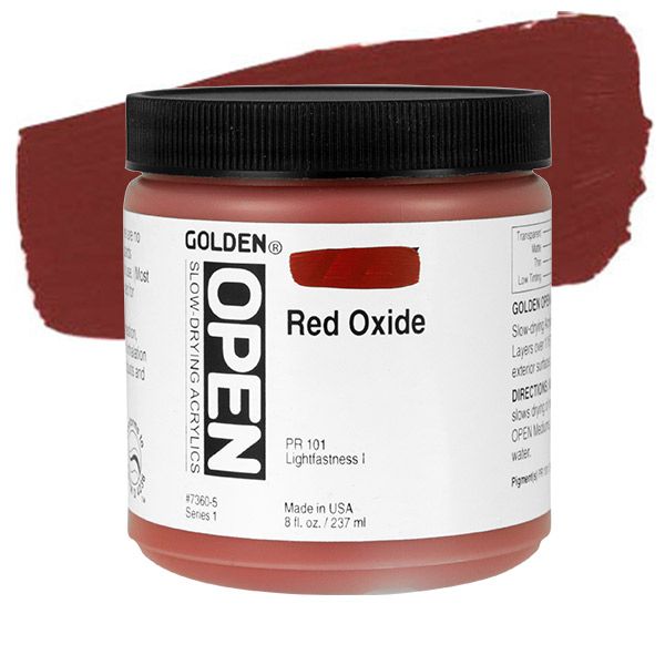 GOLDEN Open Acrylic Paints Red Oxide 8 oz | Jerry's Artarama