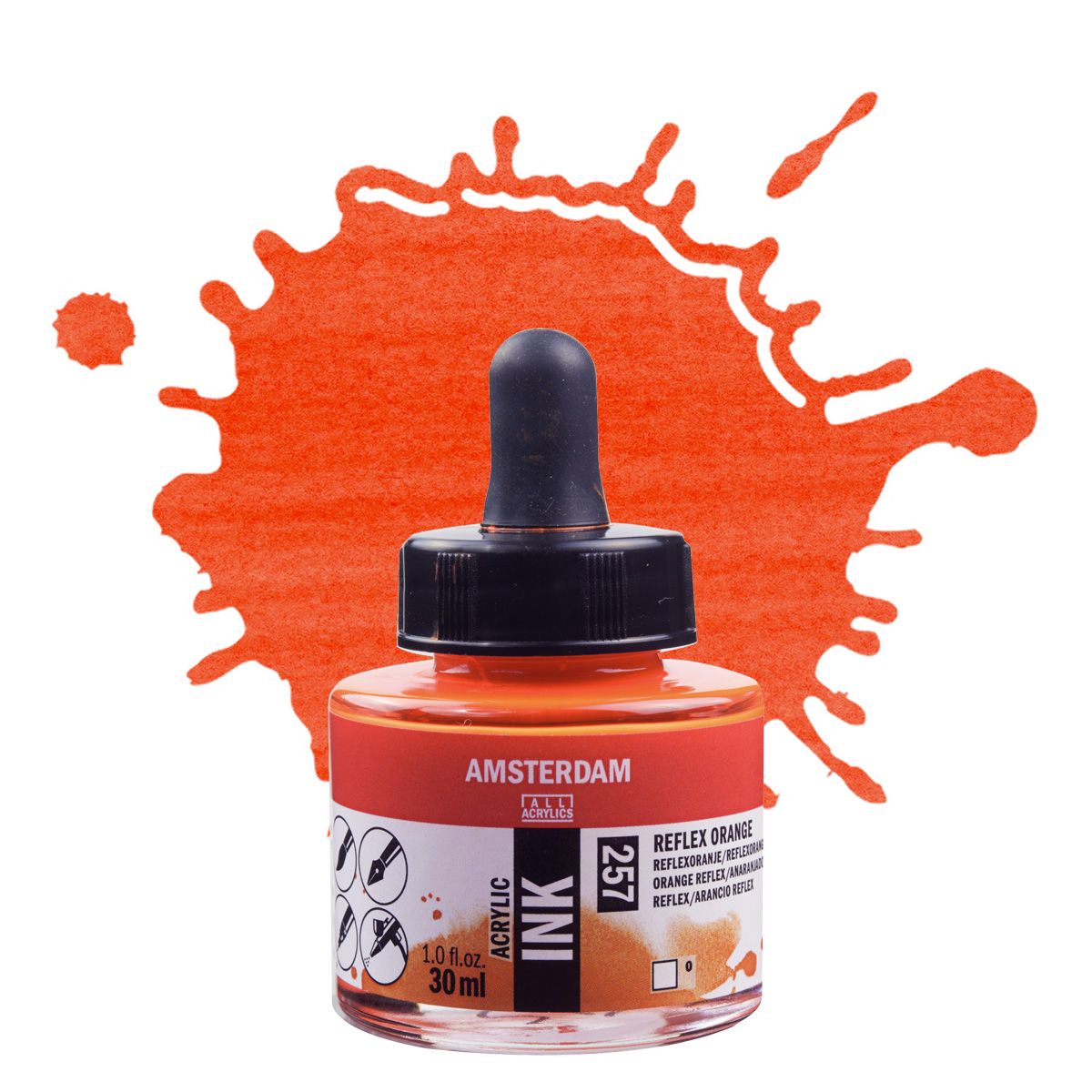 Amsterdam Acrylic Ink - Reflex Orange, 30ml | Jerry's Artarama
