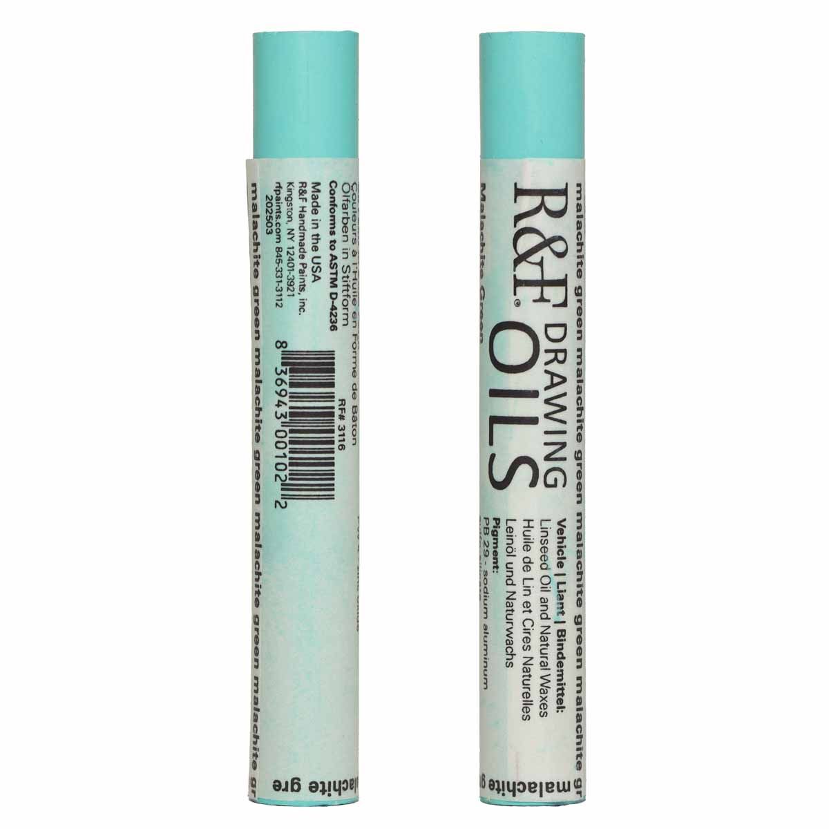R&F Drawing Oil Stick - Malachite Green, 12 ml | Jerry's Artarama