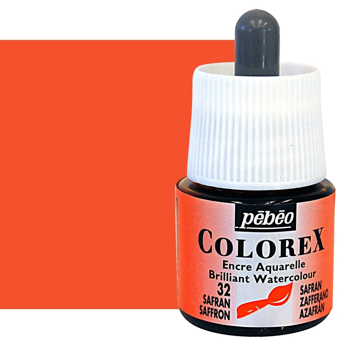 Pebeo Colorex Watercolor Ink Saffron, 45ml | Jerry's Artarama
