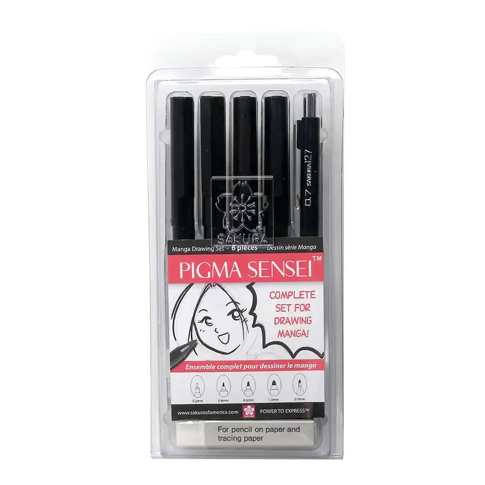 Sakura Pigma Sensei Manga Drawing Set of 6 | Jerry's Artarama