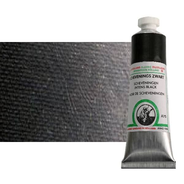Old Holland Oil Color, Scheveningen Intense Black, 40ml Tube | Jerry's Artarama