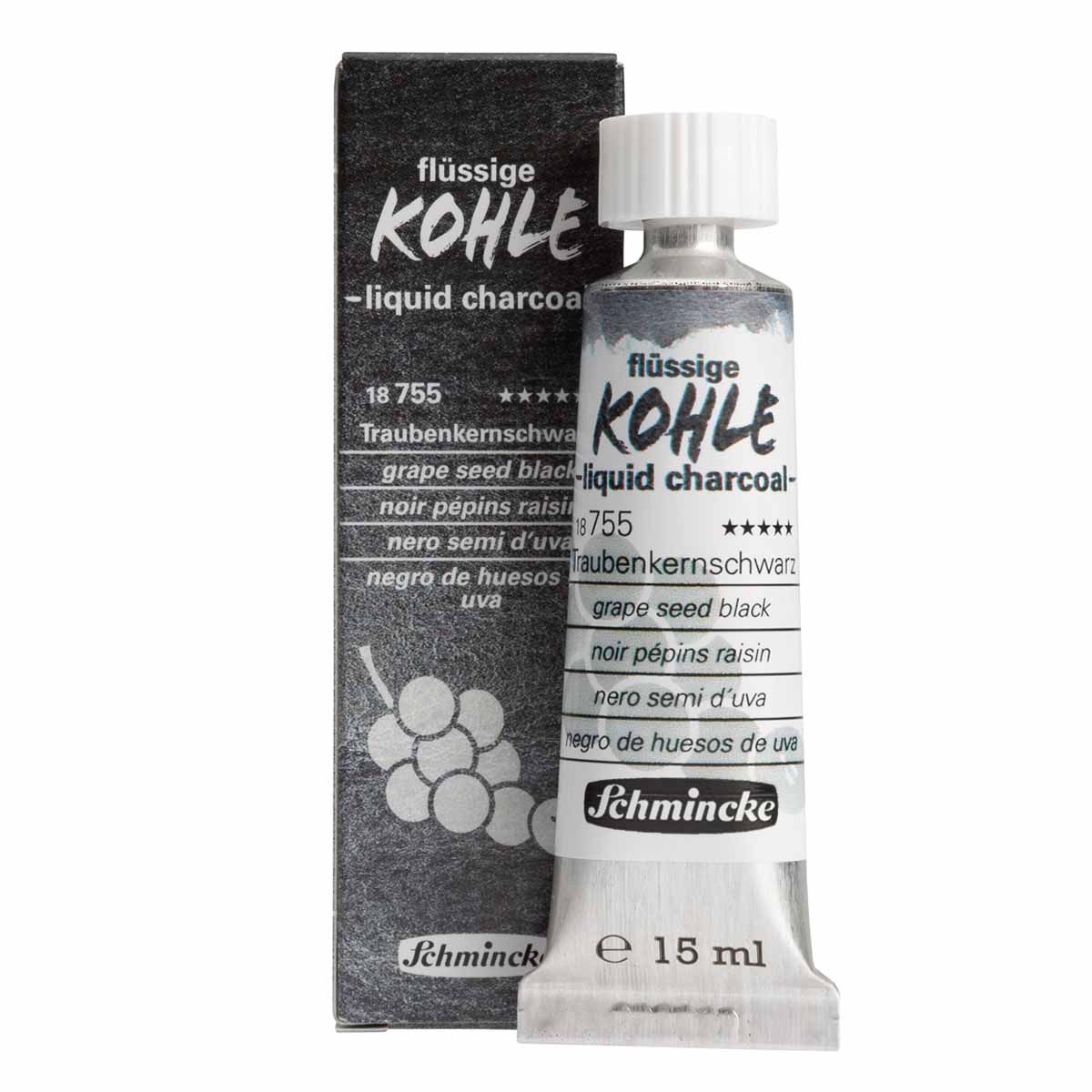 Schmincke Liquid Charcoal 15ml Grape Seed Black | Jerry's Artarama