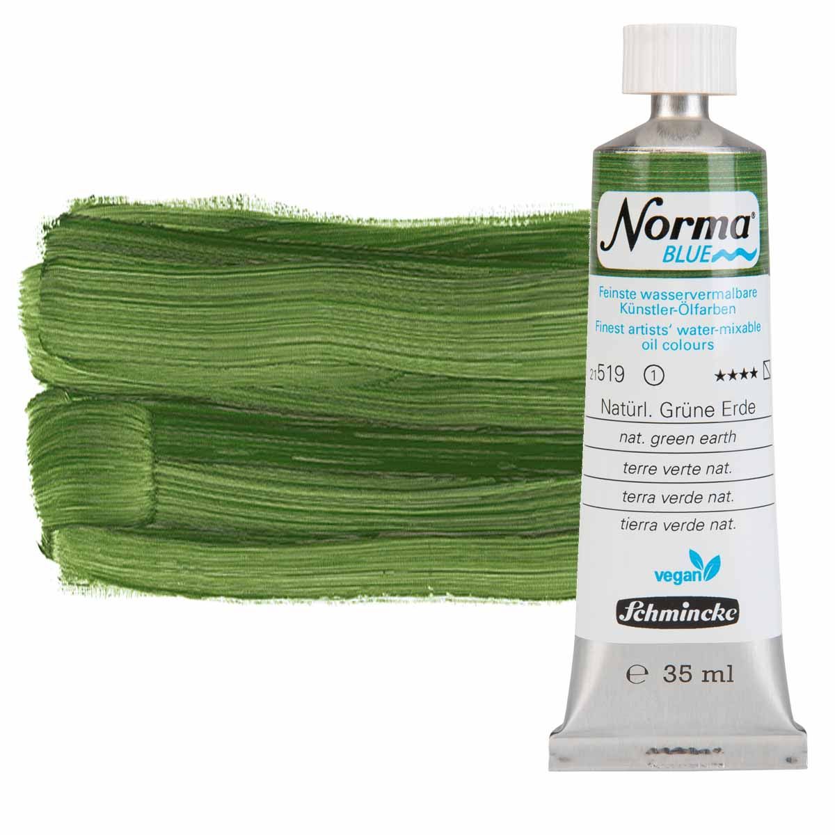 Norma Blue Water-Mixable Oil Color - Natural Green Earth, 35ml Tube ...