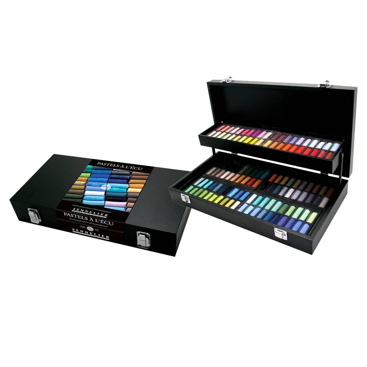 Sennelier Extra Soft Pastel Black Wood Box Set Half Sticks (Set of 120 ...