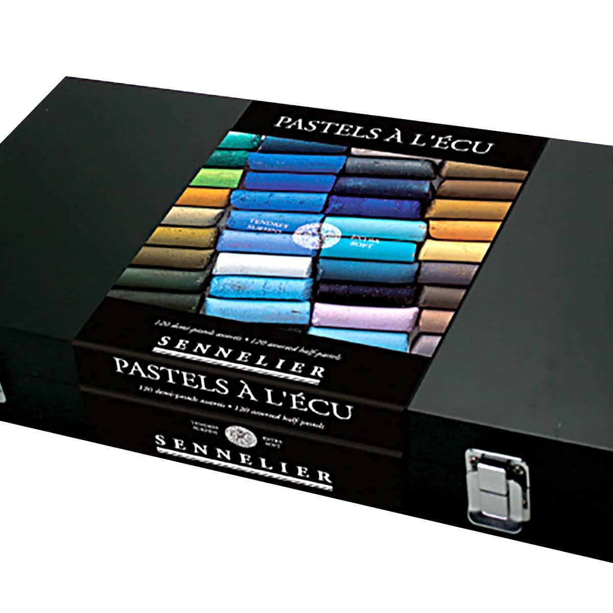 Sennelier Extra Soft Pastel Black Wood Box Set Half Sticks (Set of 120 ...