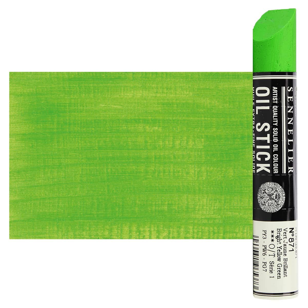 Sennelier Extra Fine Solid Oil Stick - Bright Yellow Green, 38ml ...