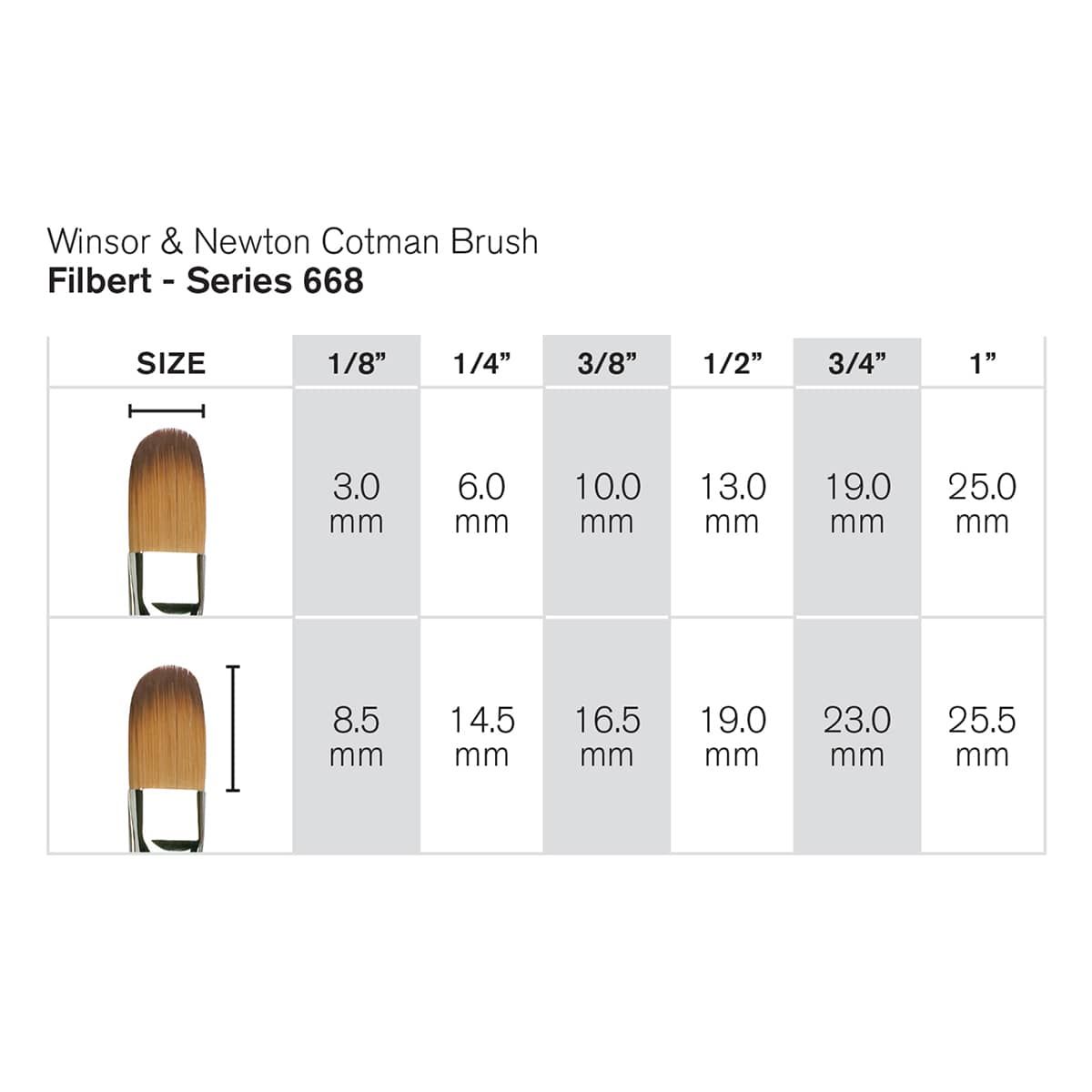 Winsor & Newton Cotman Watercolor Brush - Series 668, Filbert 1 ...