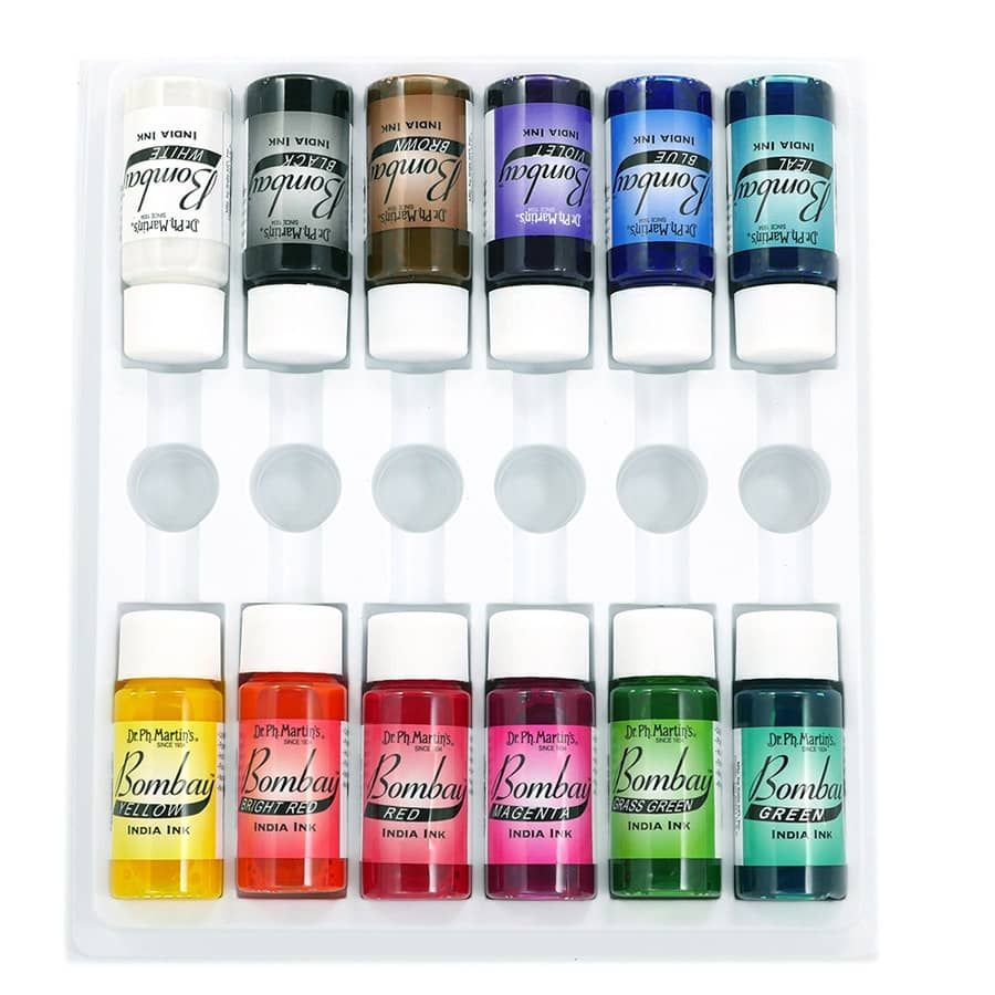 Dr. Ph. Martin's Bombay India Ink Plastic Bottle Set #1, 1/2oz | Jerry ...