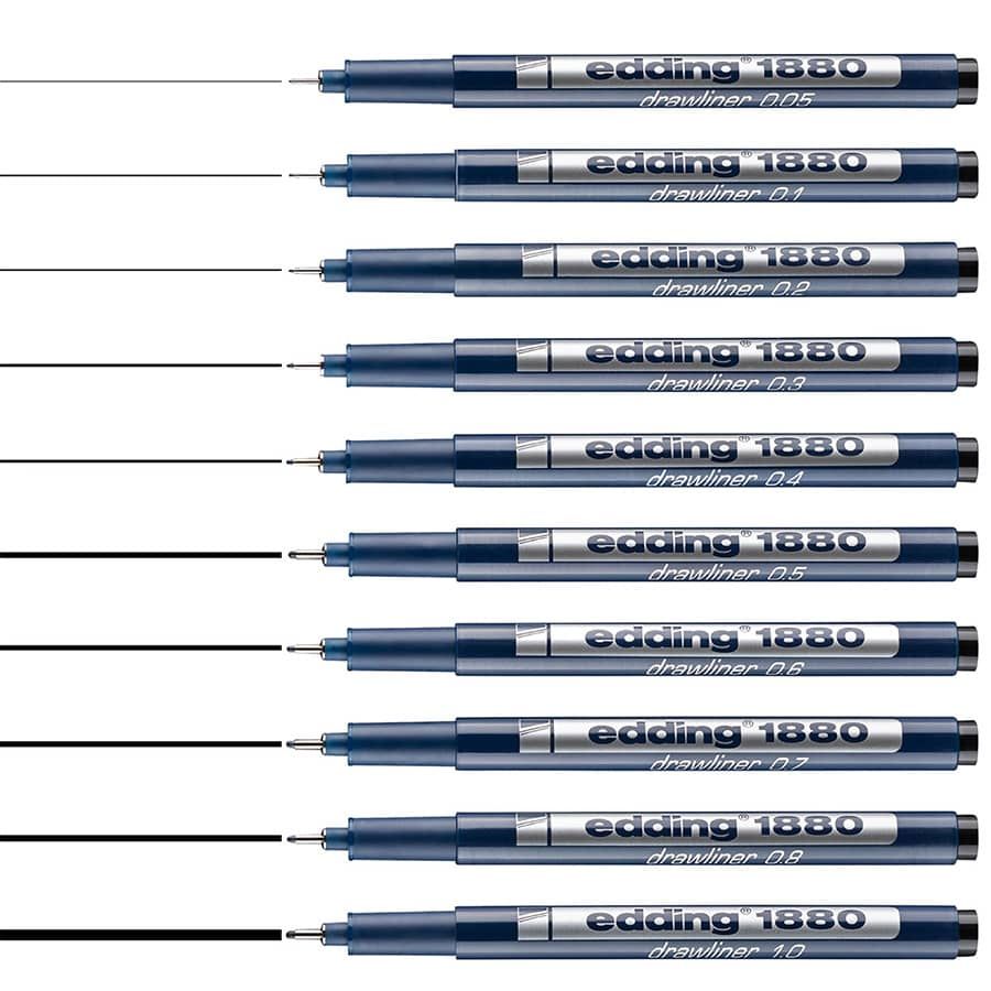Edding 1880 Drawliner Pens Set of 10 | Jerry's Artarama
