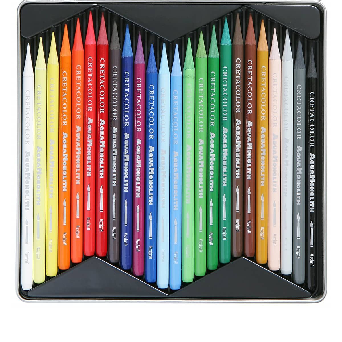 Cretacolor Aqua Monolith Colored Pencil Set of 24, Assorted Colors ...