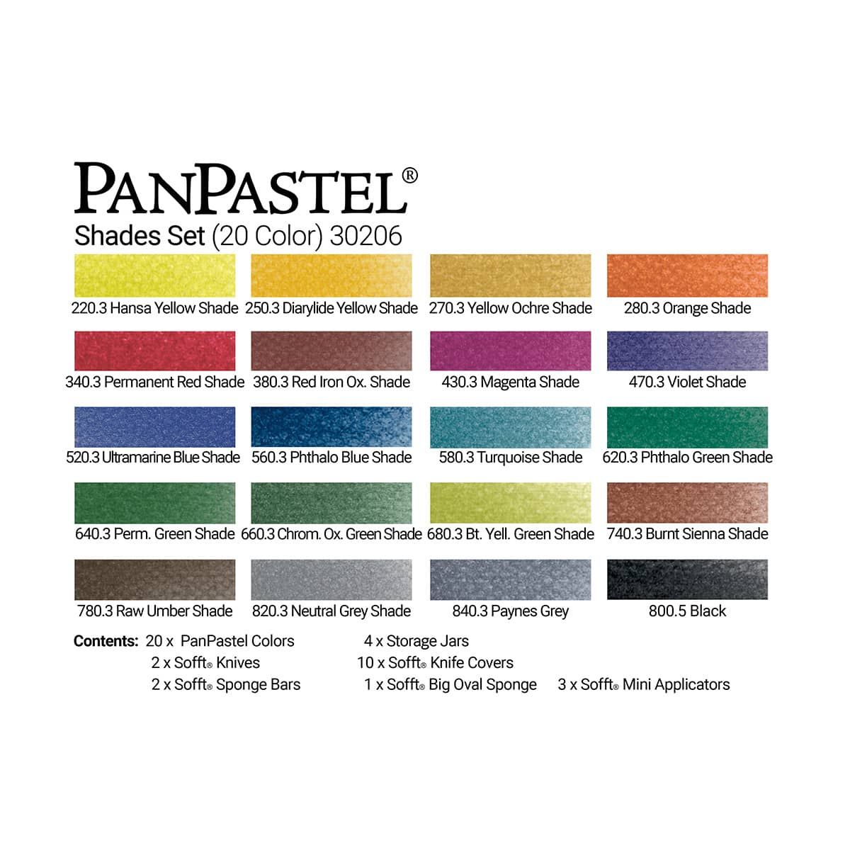 PanPastel™ Artists' Pastel - Shades, Set of 20 | Jerry's Artarama
