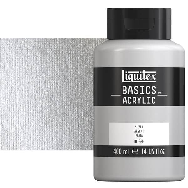 Liquitex Basics Acrylic Paint Silver 400 ml | Jerry's Artarama