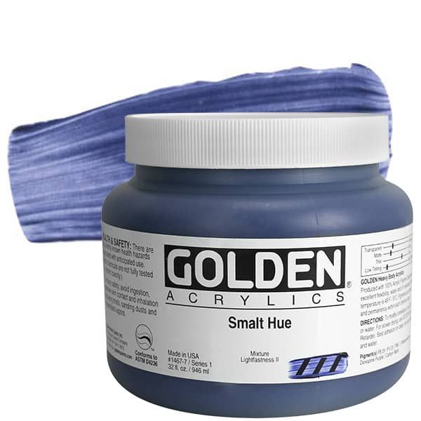 GOLDEN Heavy Body Acrylics - Smalt Hue, 32oz Jar | Jerry's Artarama