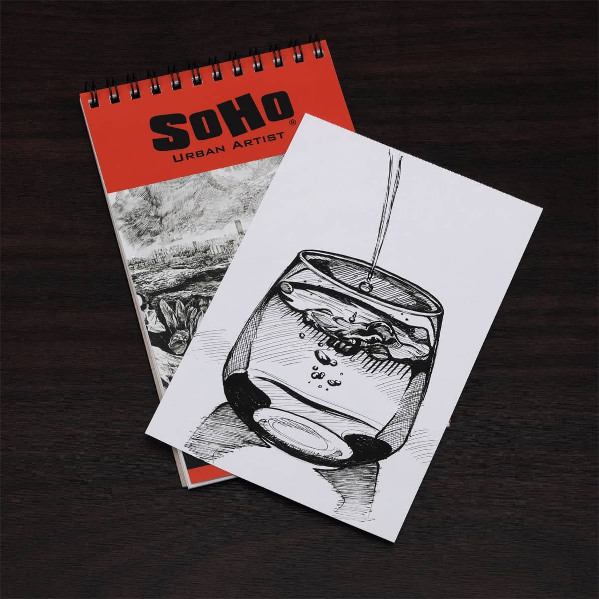Soho Soft Cover Drawing Pad 12"x18", 92 lb. (24 Sheets) | Jerry's Artarama