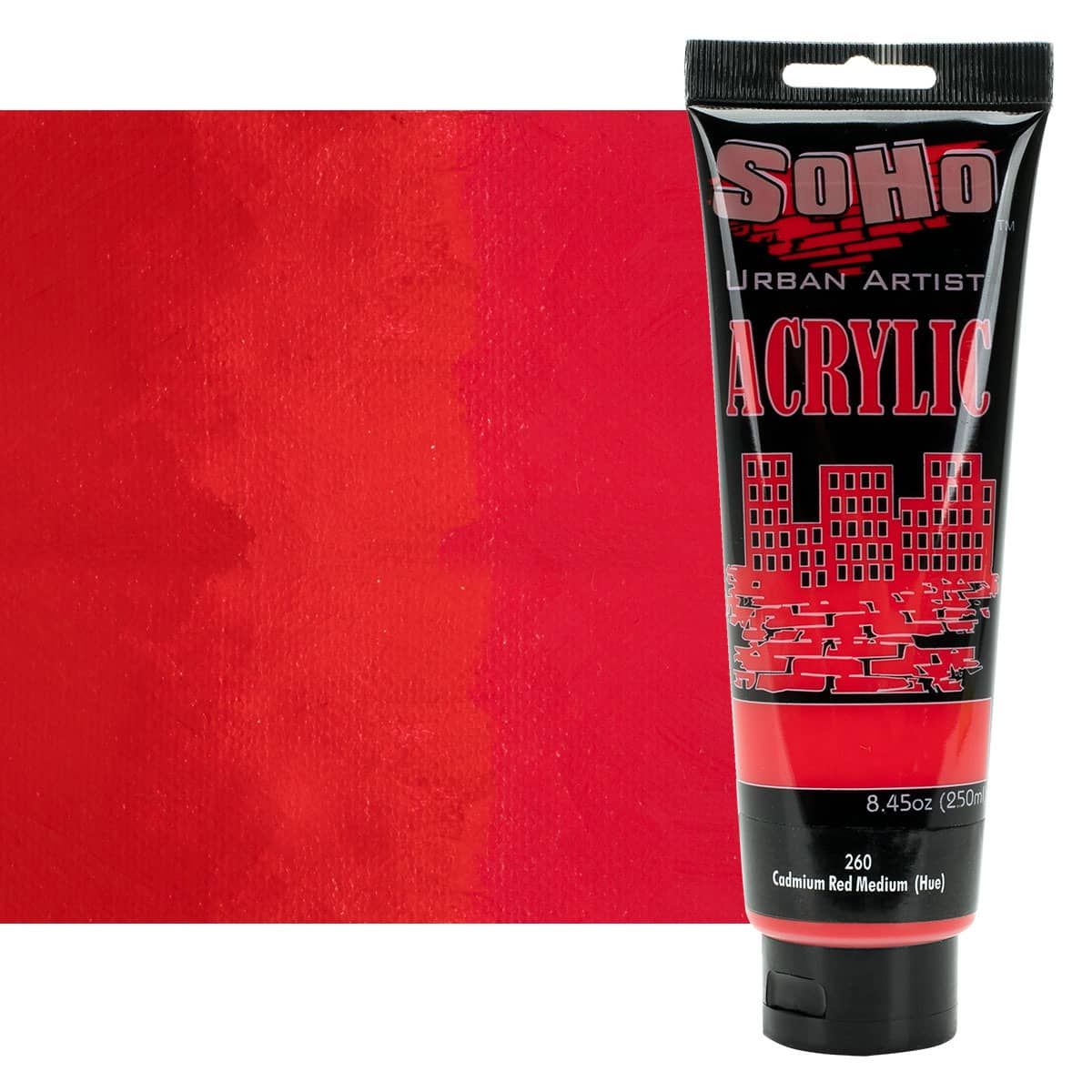 SoHo Heavy Body Acrylic - Cadmium Red Medium Hue, 250ml Paint Tube ...