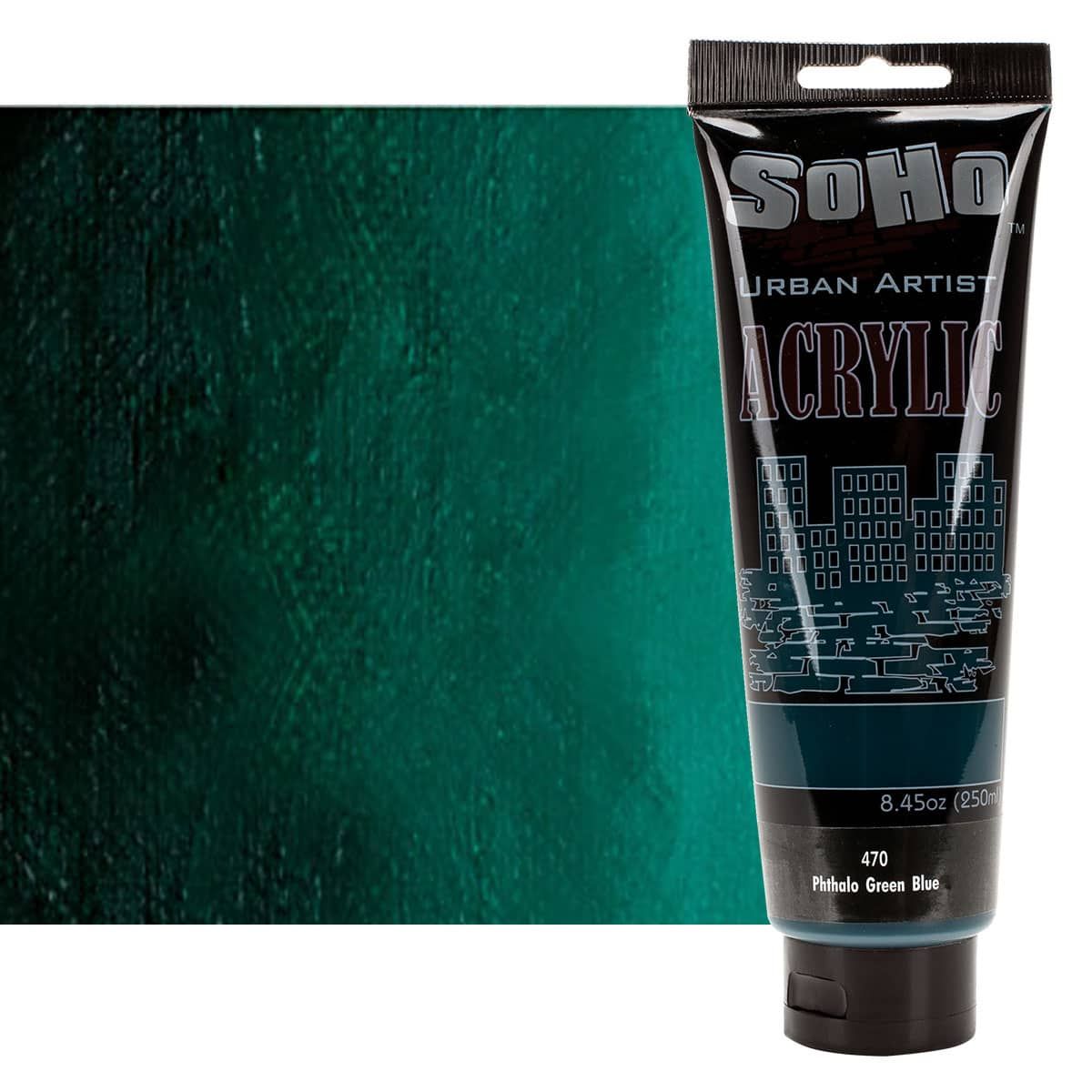 SoHo Heavy Body Acrylic - Phthalo Green Blue Shade, 250ml Paint Tube ...