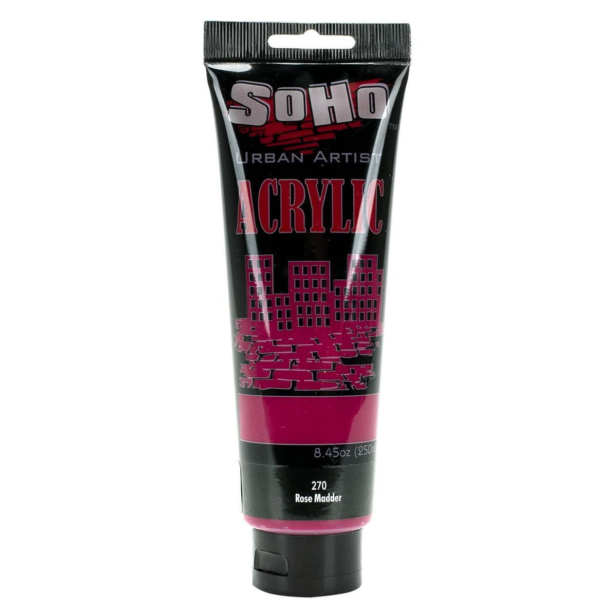 SoHo Heavy Body Acrylic - Rose Madder, 250ml Paint Tube | Jerry's Artarama